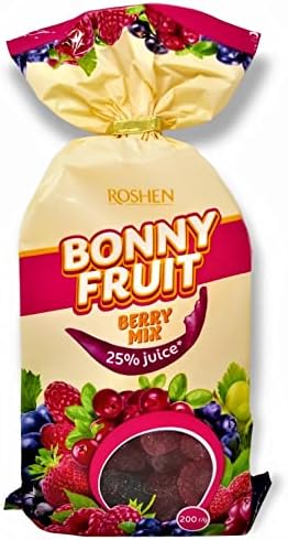 Amazon.com : Roshen Bonny Fruit Berry Mix Gummy Candy, Made with 25% ...