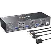 Amazon.com: KCEVE KVM Switch 2 Monitors 2 Computers USB C HDMI DP, KVM ...