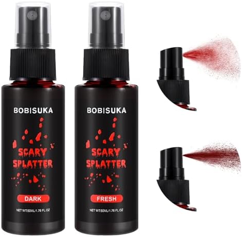 Amazon.com : BOBISUKA 2PCS Dark+Fresh Fake Blood Spray Set- Realistic ...