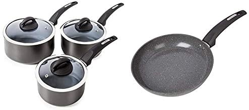 Tower Cerasure Non Stick Induction Saucepans Sets with Lids, Graphite ...