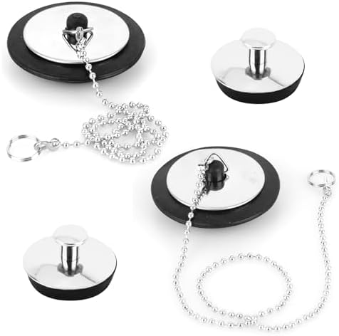 4 Pack Sink Plug, Universal Bath Plugs Drain Stopper Rubber Kitchen ...