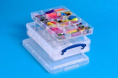 Really Useful 4-Litre Storage Box Transparent with 2 Hobby Dividers ...