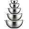 FineDine Mixing Bowls Set , 10 Piece Set ,(5 Bowls +5 Lids) Stainless ...