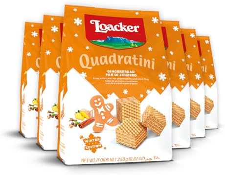 Amazon.com: Loacker Quadratini Gingerbread Wafer Cookies LARGE ...