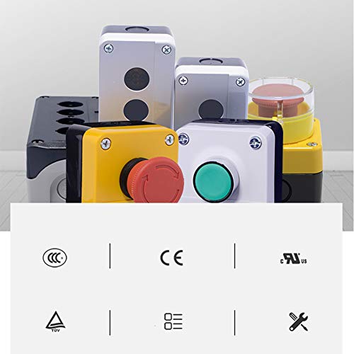 Red Sign Emergency Stop Switch, Mushroom Box Push Button Switch Panic ...