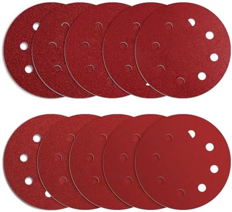 ZHJAN 20 Pcs Sanding Discs,7 Inch/8 Hole Sandpaper Set,2 * 40/60/80/100 ...