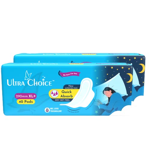 Buy ULTRA CHOICE Overnight Sanitary Pads XL Plus wings (40 Count)-Pack ...