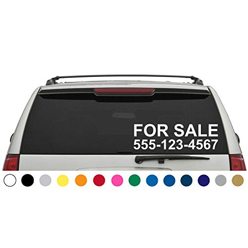 Amazon.com: For Sale Decal Custom Phone Number Vinyl Sticker Car Truck ...