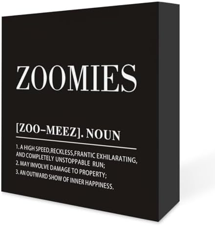 Amazon.com: Dog Lover Gift Zoomies Definition Wooden Box Sign Dog Theme ...