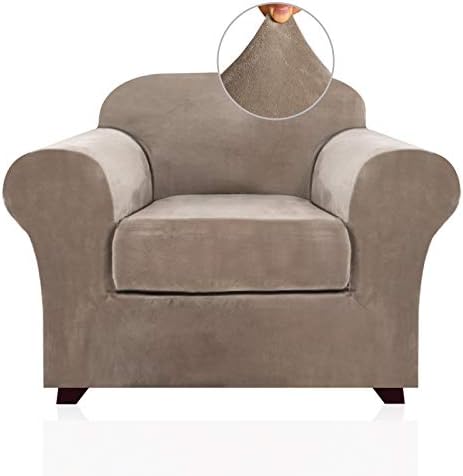 Amazon.com: PrinceDeco 2 Piece Chair Cover Velvet Chair Slipcovers Soft ...