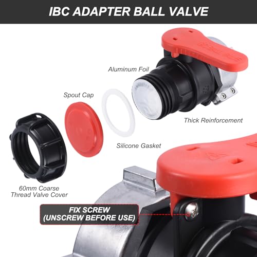 PATIKIL IBC Tote Adapter Set, 75mm Coarse Thread IBC Tote Ball Valves ...