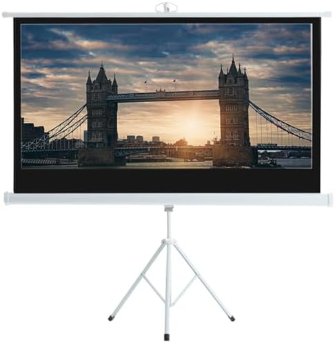 Projector Screen with Stand 80 inch 16:9 HD 4K Outdoor Indoor ...