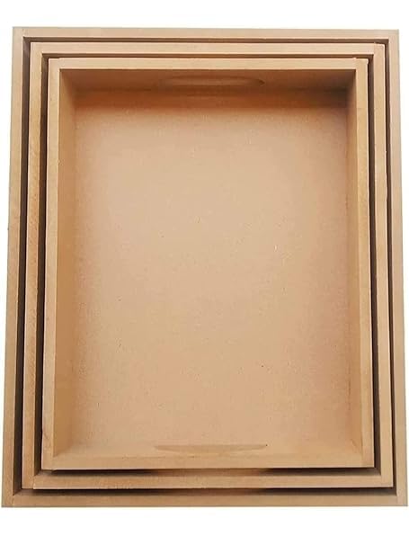 OWN GROUP CREATIONS MDF Smooth Unfinished Plain Tray for DIY Craft and ...