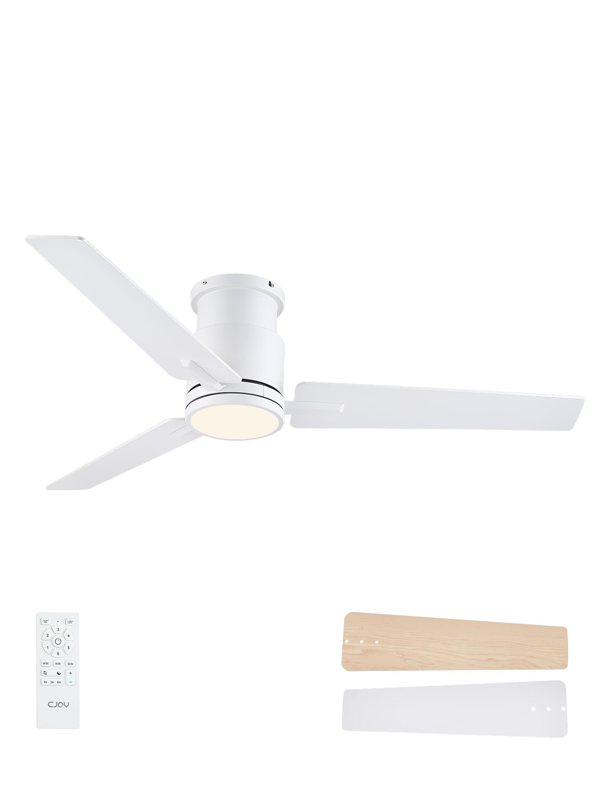 Amazon.com: CJOY 52'' Flush Mount Ceiling Fan with Lights, Low Profile ...