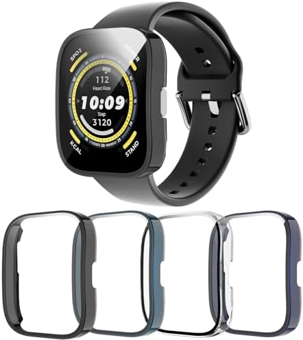 Amazon.com: RiYHM Screen Protector Case for Amazfit Bip 5 Smartwatch, 4 ...