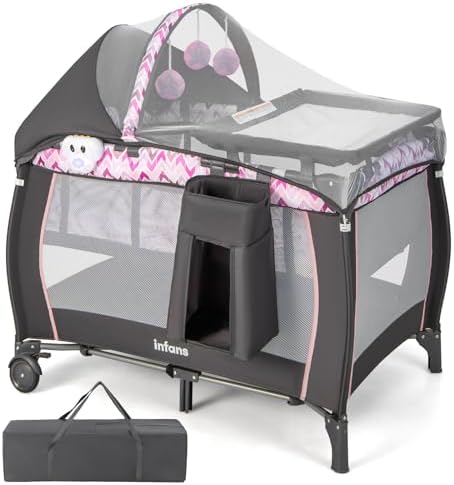 Amazon.com : Disney Baby Classic Minnie Mouse 2-in-1 Play Yard with ...