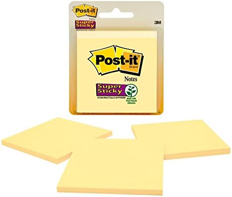 Amazon.com : Post-it Super Sticky Notes, 12 Sticky Note Pads, 3 x 5 in ...
