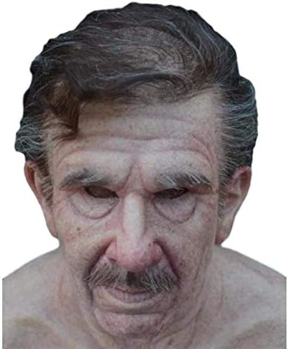 Buy Halloween Old Man Mask, Soft Natural Latex Human Realistic Head ...