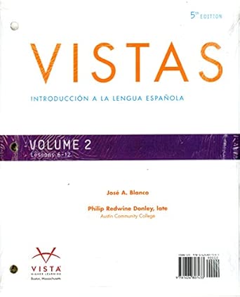 Amazon.com: Vistas 5th Vol 2 Looseleaf Textbook with Supersite Code ...