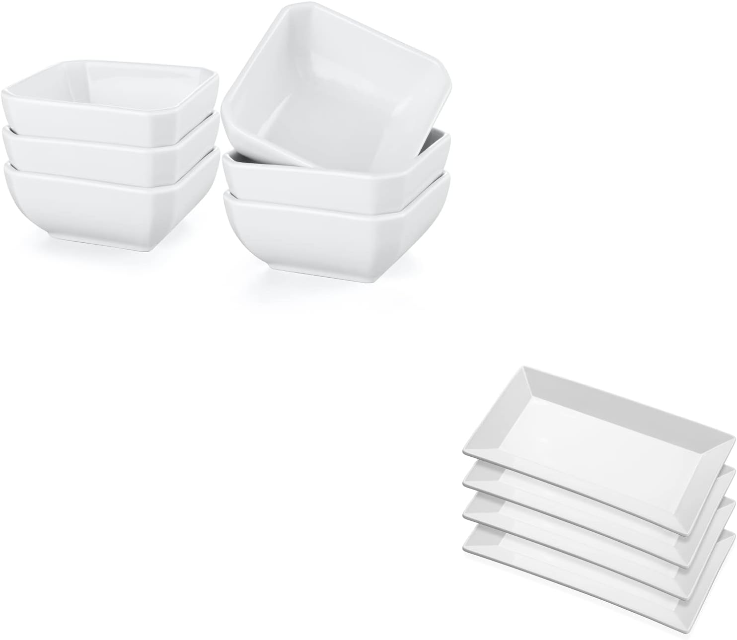 Amazon.com | Yedio 3 Oz Dipping Sauce Bowls Porcelain Rectangular ...