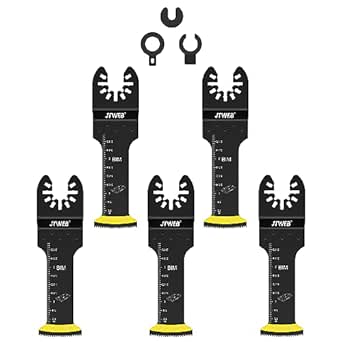 JTWEB 5PCS Extra Long Multitool Blades - Arc Edge Bi-Metal Blades for ...