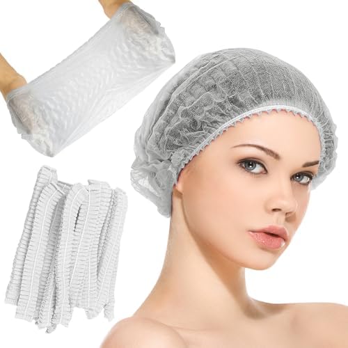Amazon.com: 21inches Hair Net Disposable Bouffant Caps 100 Pcs, Elastic ...