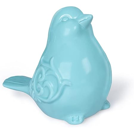 Amazon.com: New White Bird Figurine, Ceramic Chubby Bird Figure Cottage ...