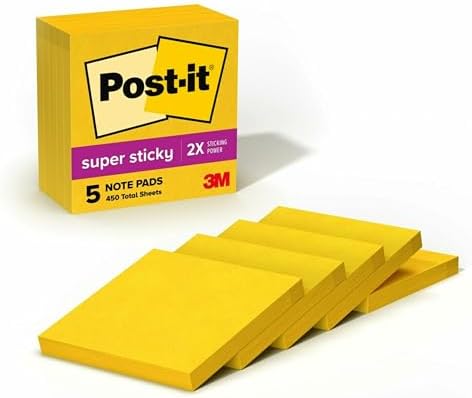Post-it Super Sticky Notes Notas adhesivas, 7.6 x 7.6 cm, Amarillo ...