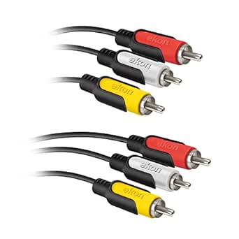Ekon Câble RCA, 3 mètres, 3 RCA, mâle mâle, rouge, jaune, blanc, pour ...