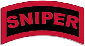 Amazon.com - Red and Black Sniper Tab Shaped Sticker (Army Military ...