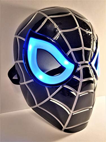 Amazon.com: Black Spiderman Mask / Venom Mask with LED Eyes that Light ...
