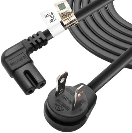 Amazon.com: FIRMERST 2 Prong 6 feet Right Angle Power Cord 18AWG for TV ...