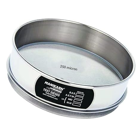 MANIKARN Test Sieve 8 inch (Diameter 200mm) 250 micron Grade 304 ...