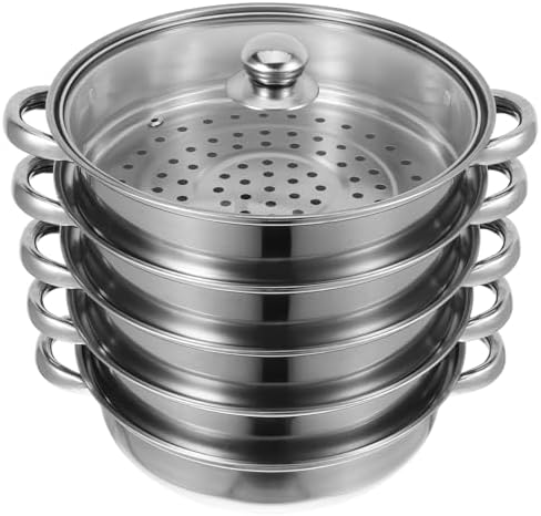 Veemoon Stainless Steel, 5 Tier Cooking Pots Chinese Cooking Pot Steam ...
