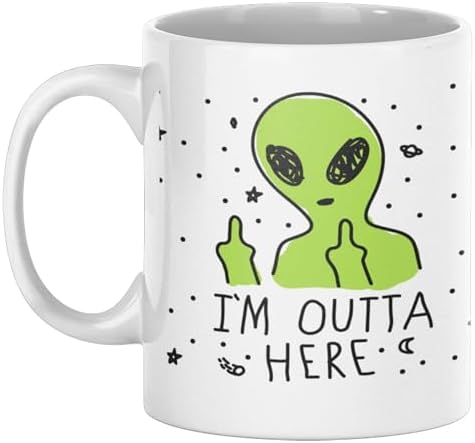 Amazon.com: LookHUMAN Alien Coffee Mug - Funny Coffee Mugs Adult Humors ...