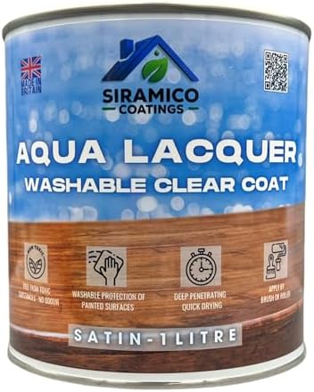 SIRAMICO COATINGS Clear Lacquer Top Coat | 1 Litre - Satin Finish | UV ...