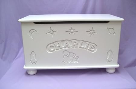 Handmade Toy Boxes : SPACE THEMED WOODEN TOY BOX : Amazon.co.uk: Toys ...