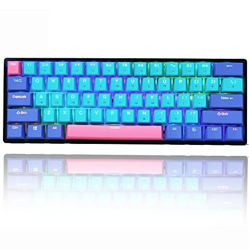 SOLIDEE 60% Mechanical Gaming Keyboard Wired/Bluetooth 5.0 Dual-mode ...