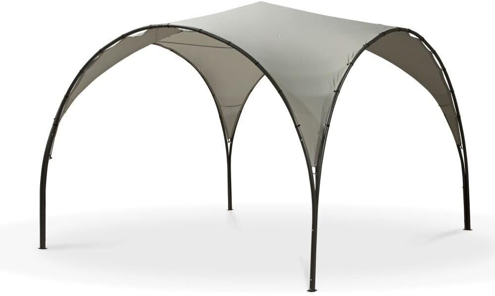 Monaco Dome Steel Gazebo Light Grey Canopy 3.8m x 3.8m : Amazon.co.uk ...