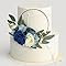 Amazon.com: Rinlong Navy Blue Cake Topper Flower Ring Decorations ...