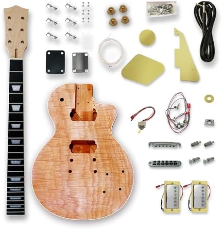 Amazon.com: Fesley DIY LP Style Electric Guitar Kits with Mahogany Wood ...