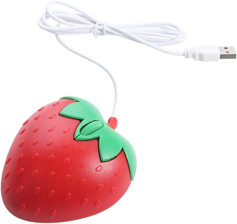 Amazon.com: Vctitil 3D Strawberry Shape USB Wired Mouse Portable Mini ...