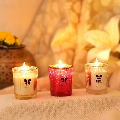 Iris Homefragrances Fragranced Shot Glass Candle- Pack of 3- Damask ...