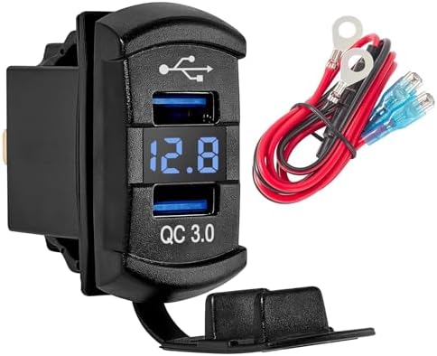 Amazon.com: Anina QC Dual USB3.0 Car Charger Port Rocker Switch Style ...