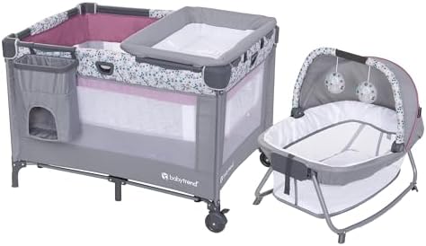 Amazon.com : Baby Trend Nursery Den Playard with with Rocking Cradle ...