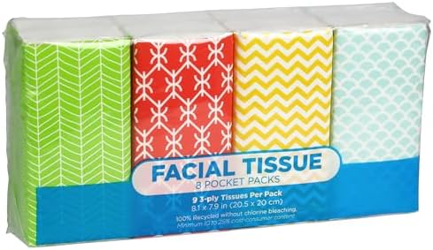 Amazon.com: Funwares White Facial Travel Tissue Packs, Non-Bleach ...