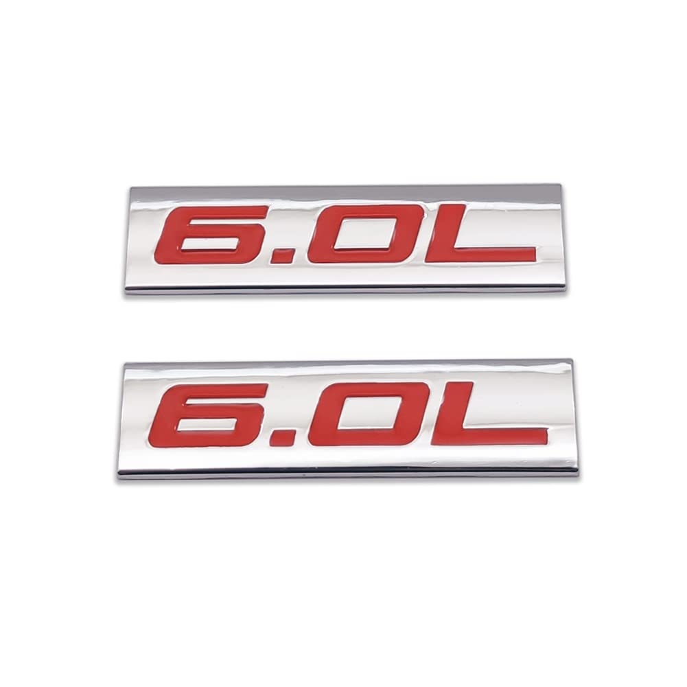 Amazon.com: AxleZx 2X Chrome Metal 6.0L Logo Car Emblem Premium 3D 6.0 ...