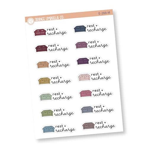 Amazon.com: Rest & Recharge Stickers | Hand Doodled Relax Planner ...