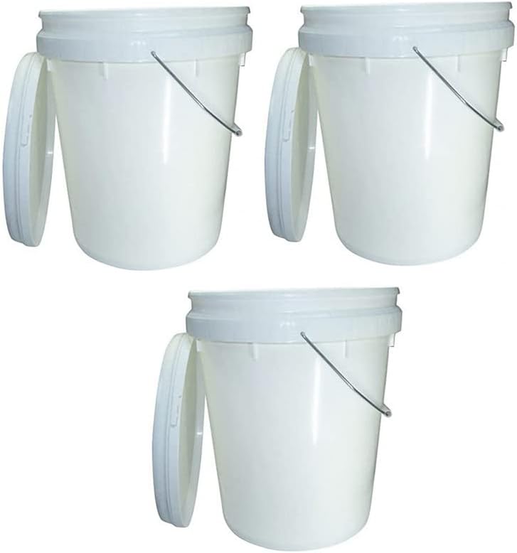 V L POLYMERS Plastic Bucket with Air Tight Leak Proof Lid 20 L (White ...