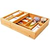 Amazon.com: Double Layer Bamboo Kitchen Drawer Organizer Cutlery ...